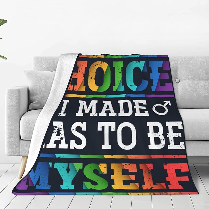 LGBT Blanket Gay Pride Throw Rainbow LGBT Colorful Flannel Soft Warm ...