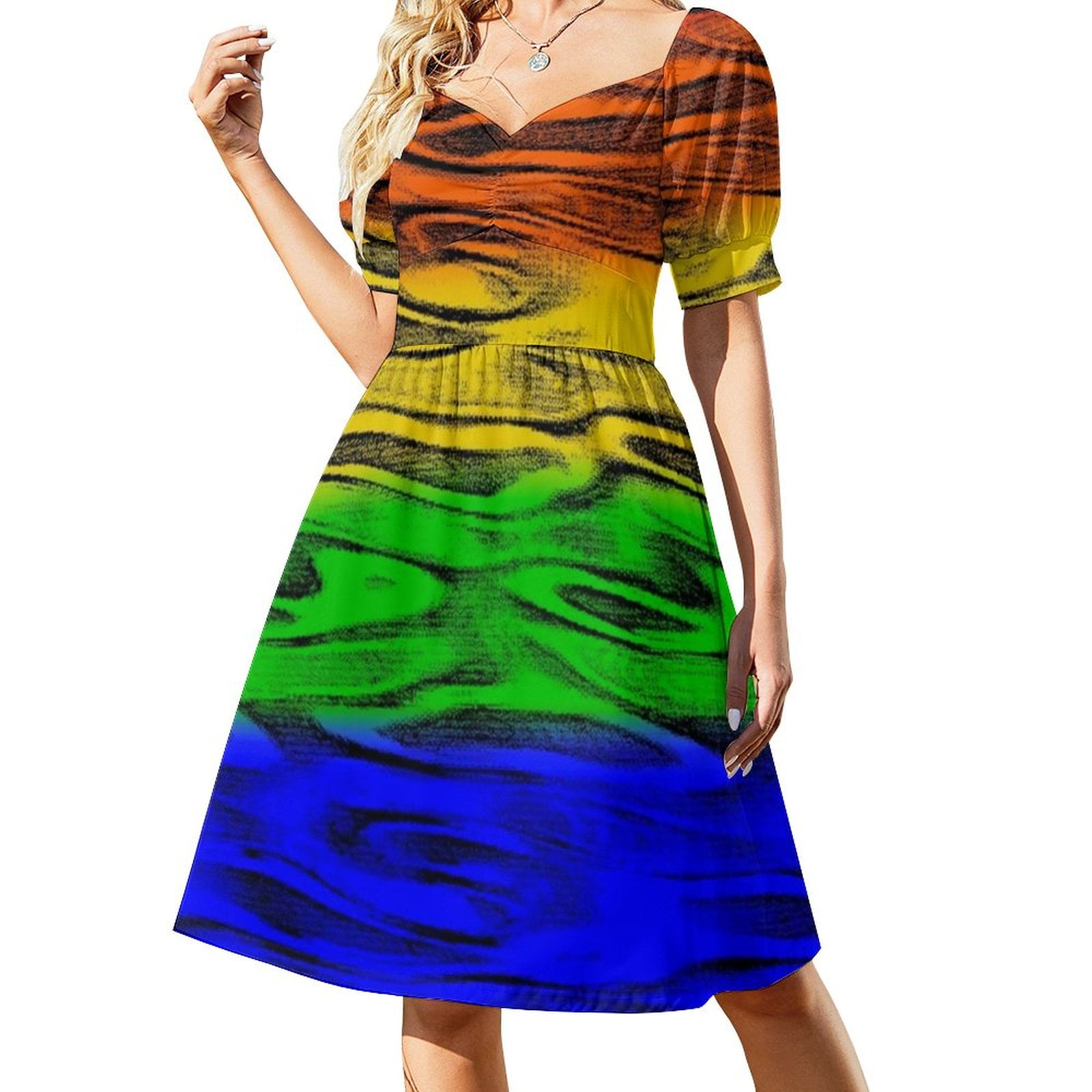 LGBT Casual Dress Pride Flag Stripe Stylish Dresses Elegant Dress ...