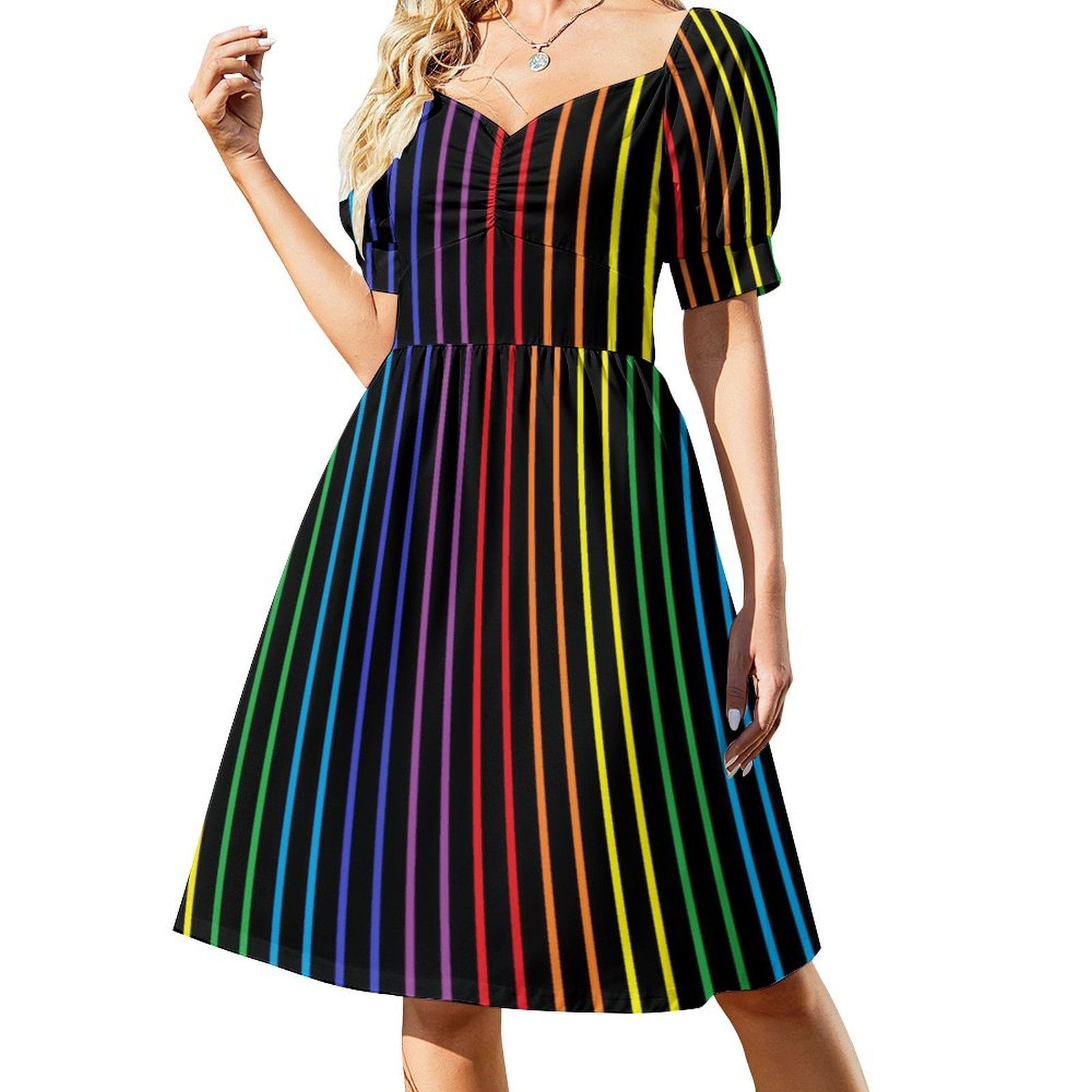 LGBT Casual Dress Pride Flag Stripe Stylish Dresses Elegant Dress ...