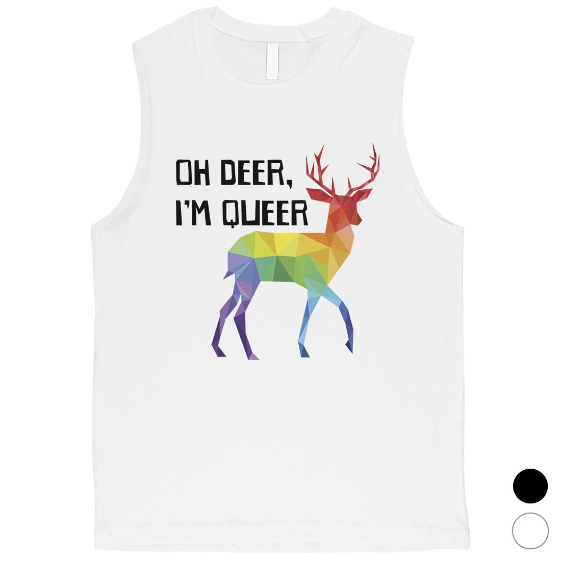 LGBT Deer Queer Rainbow White Mens Muscle Top Christmas Gift - Walmart.com