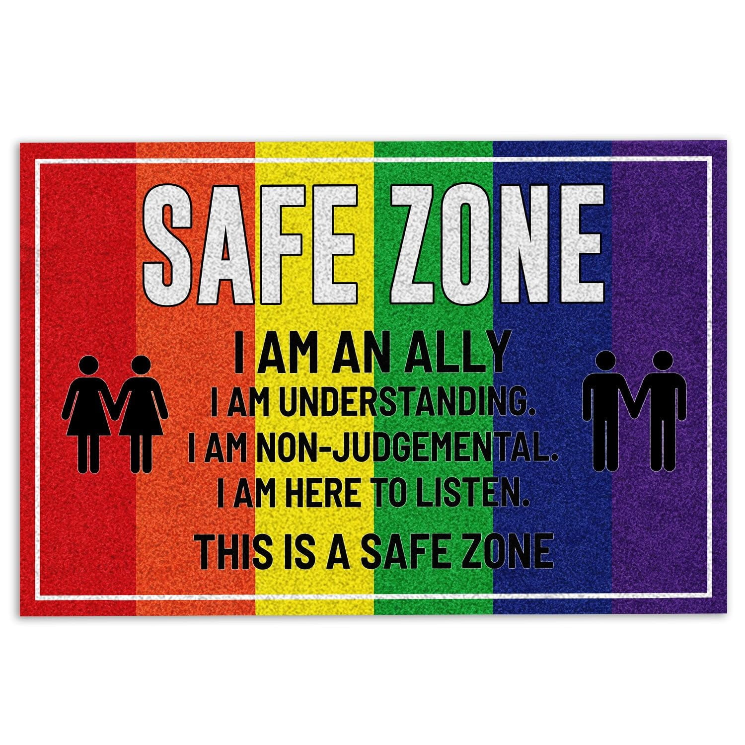 LGBT Door Mat LGBT Ally Support LGBTQ Pride Month This is A Safe Zone ...