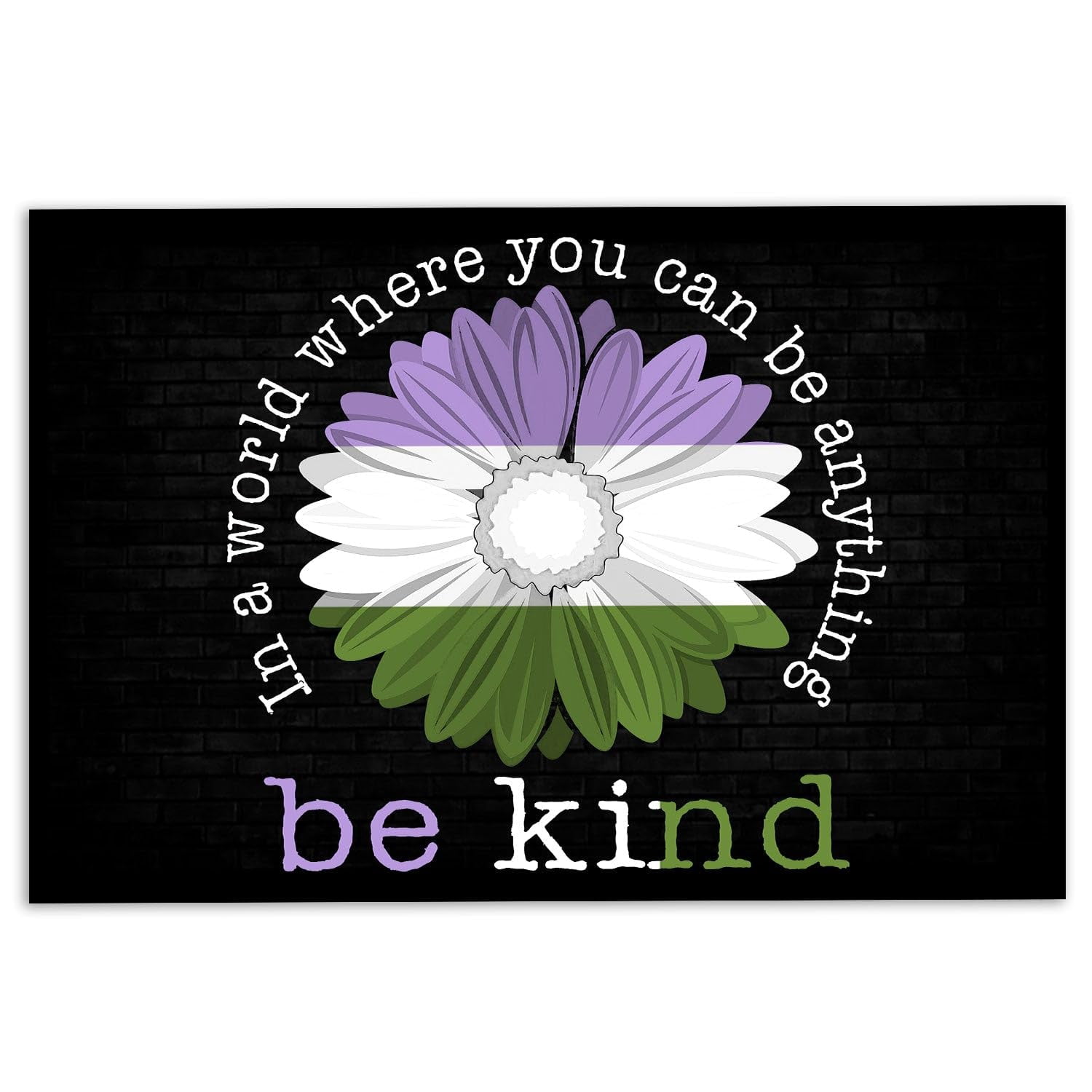 LGBT Door Mat LGBT Genderqueer Pride Support Gift be Kind Sunflower ...