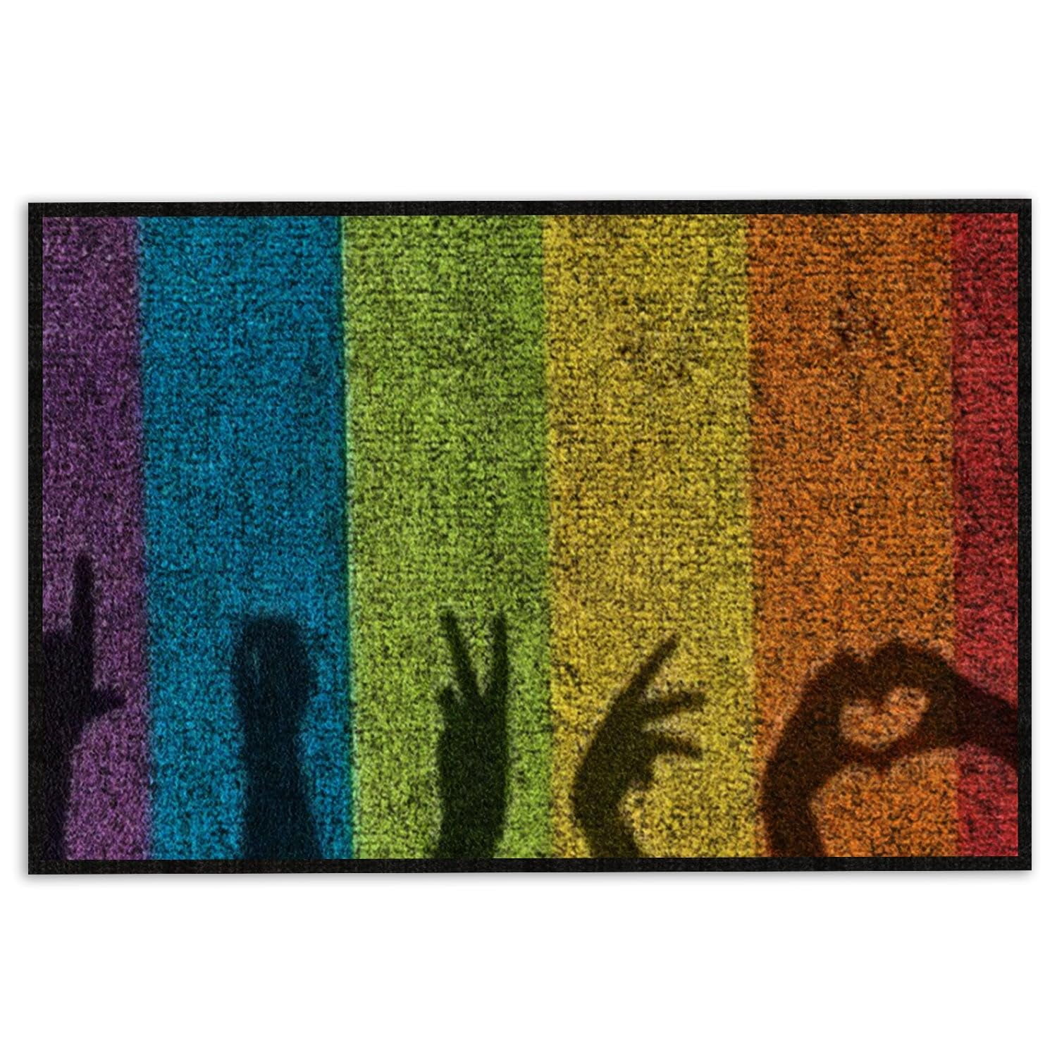 LGBT Door Mat LGBT Pride American Sign Language ASL Support LGBTQ ...