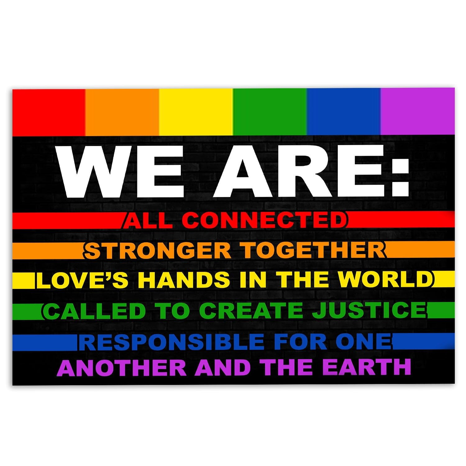 LGBT Door Mat LGBT Pride Rainbow Support Gift idea we are All Connected ...