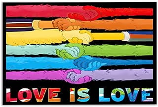 LGBT Door Mat LGBT Pride Support Gift idea Love is Love Rainbow Hand ...