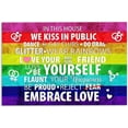 LGBT Door Mat LGBT Rainbow Pride Support Gift in This House kiss in ...