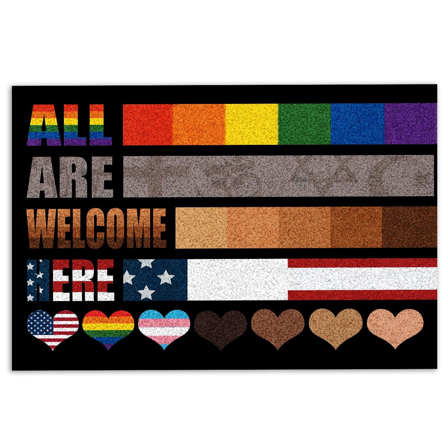 LGBT Door Mat LGBT Support LGBTQ Love is Love Pride Month All are ...