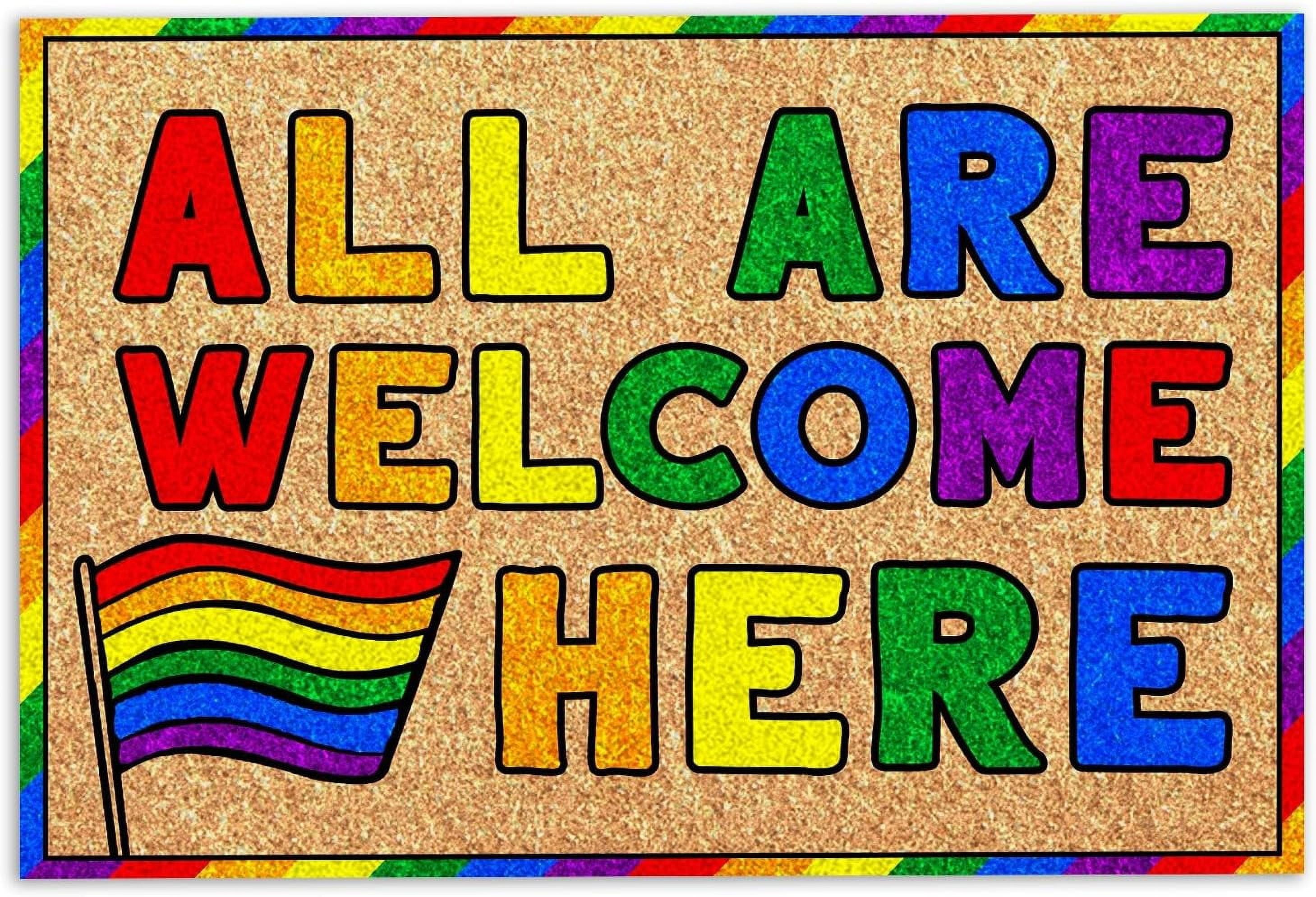 LGBT Door Mat LGBT Support LGBTQ Pride Month All are Welcome Here ...