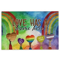 Welcome Mats I Choose You LGBT Couple LGBT Rainbow Hand in Hand Doormat ...