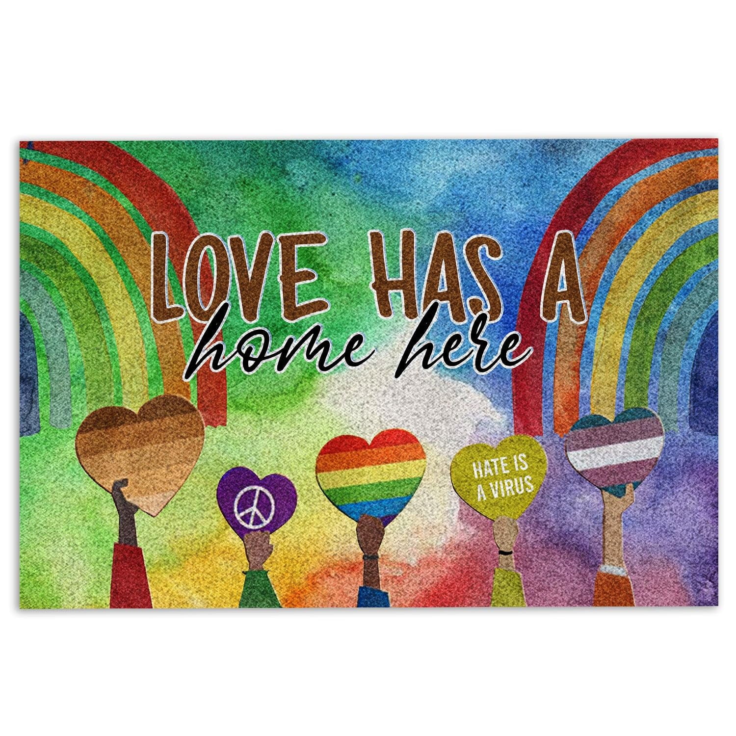 LGBT Door Mat LGBT Support LGBTQ Pride Month Rainbow Love Has A Home ...