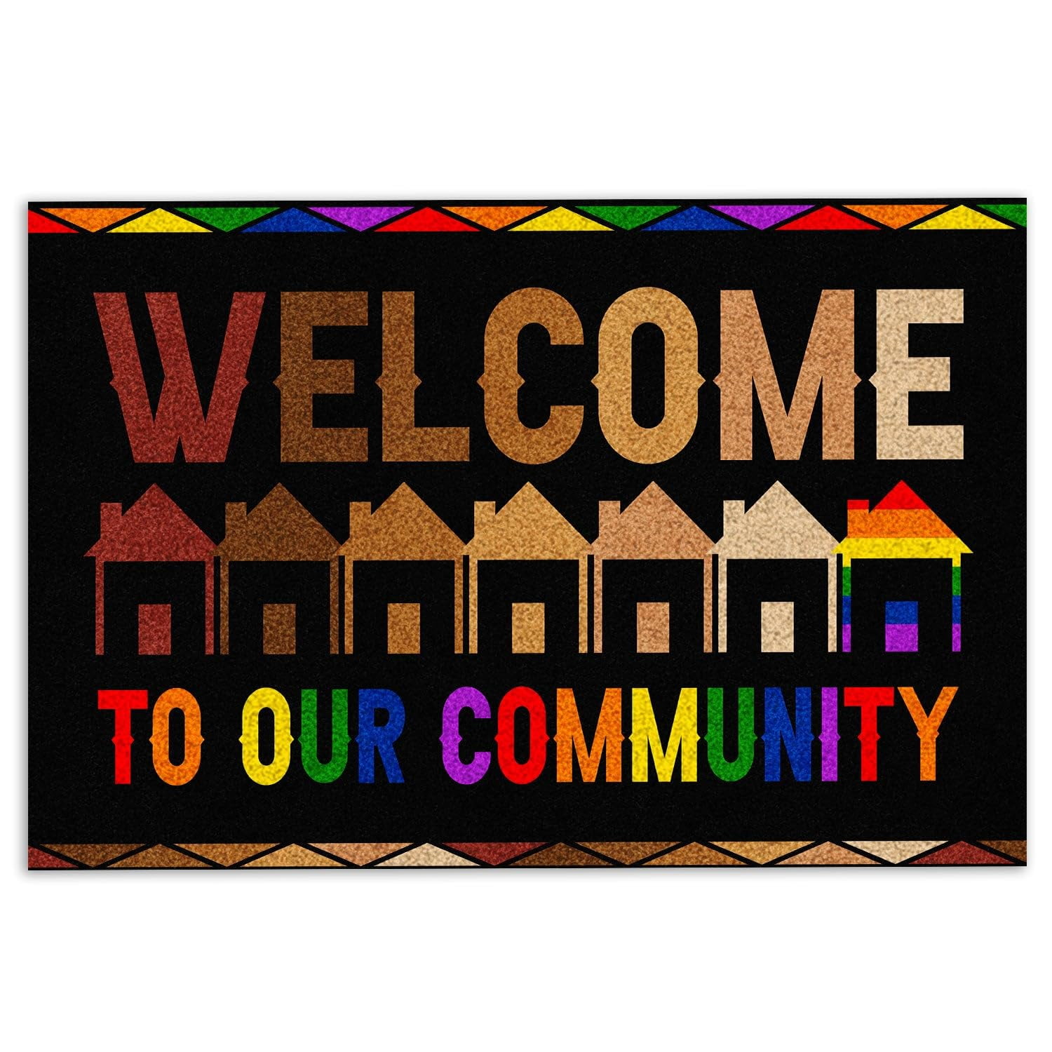 LGBT Door Mat LGBT Support LGBTQ Pride Month Welcome to Our Community ...