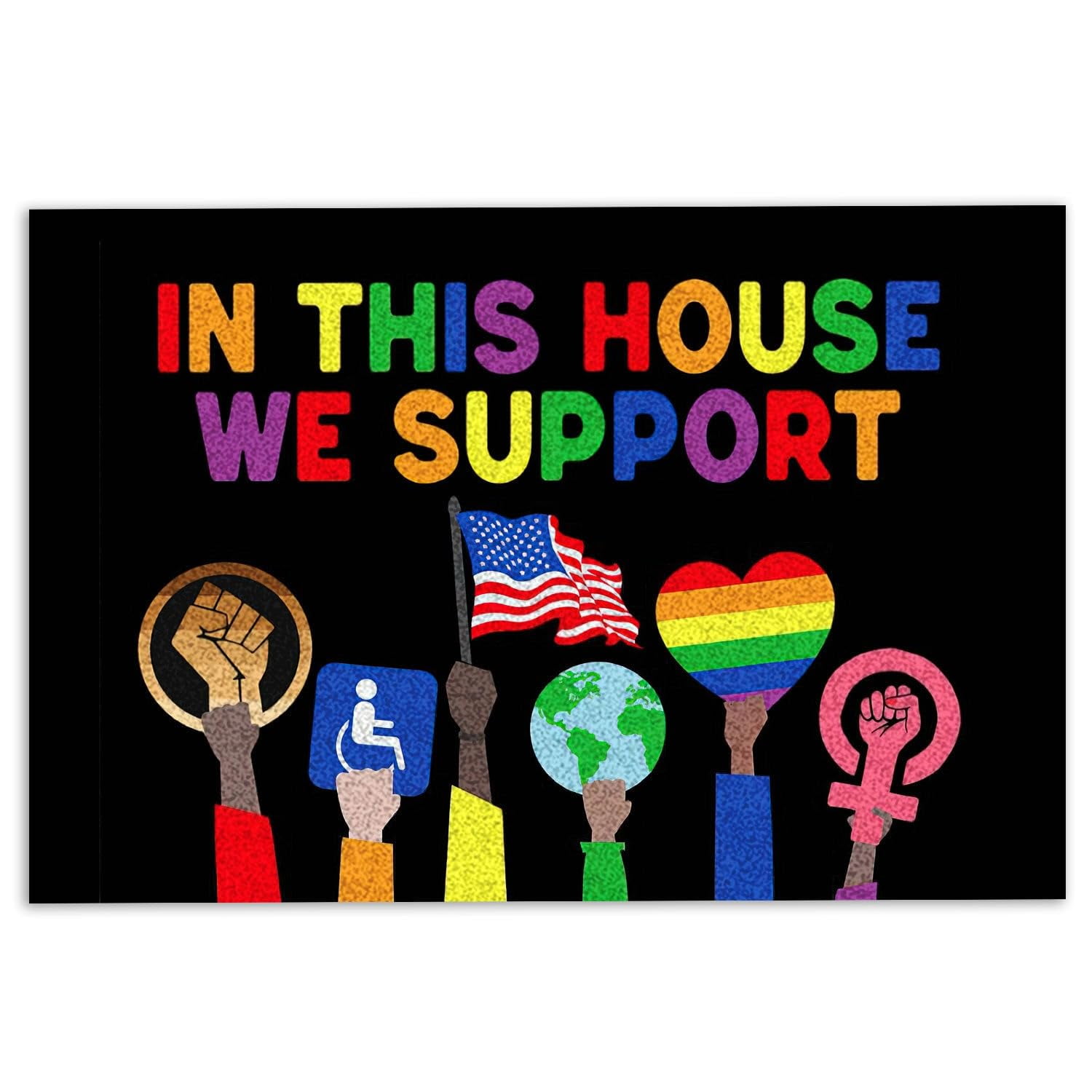 LGBT Door Mat in This House We Support LGBT LGBTQ Pride Love is Love ...