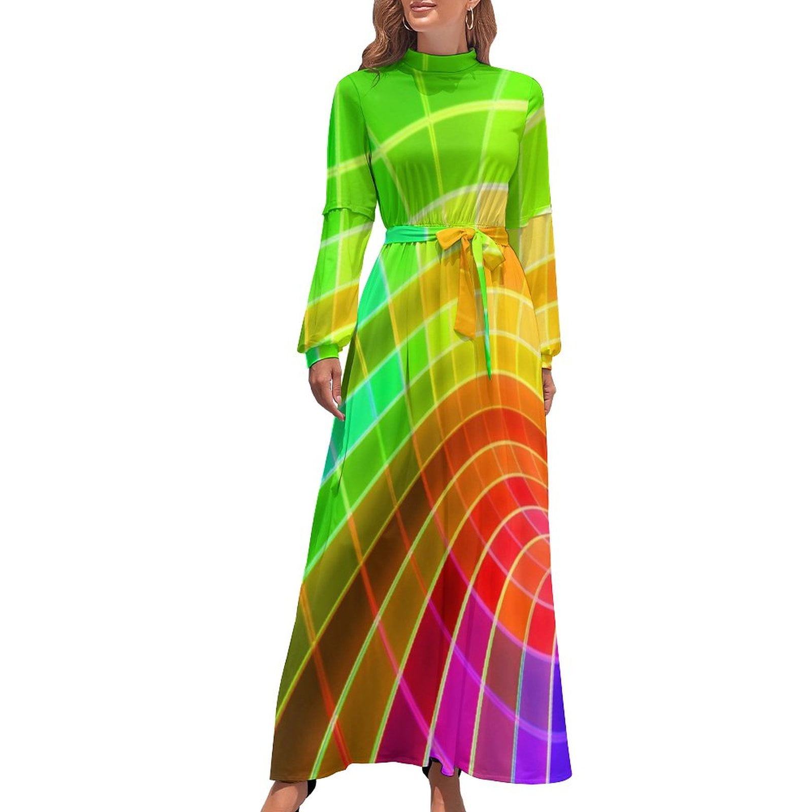 LGBT Dress Gay Pride Flag Print Simple Boho Beach Dresses Female Long ...