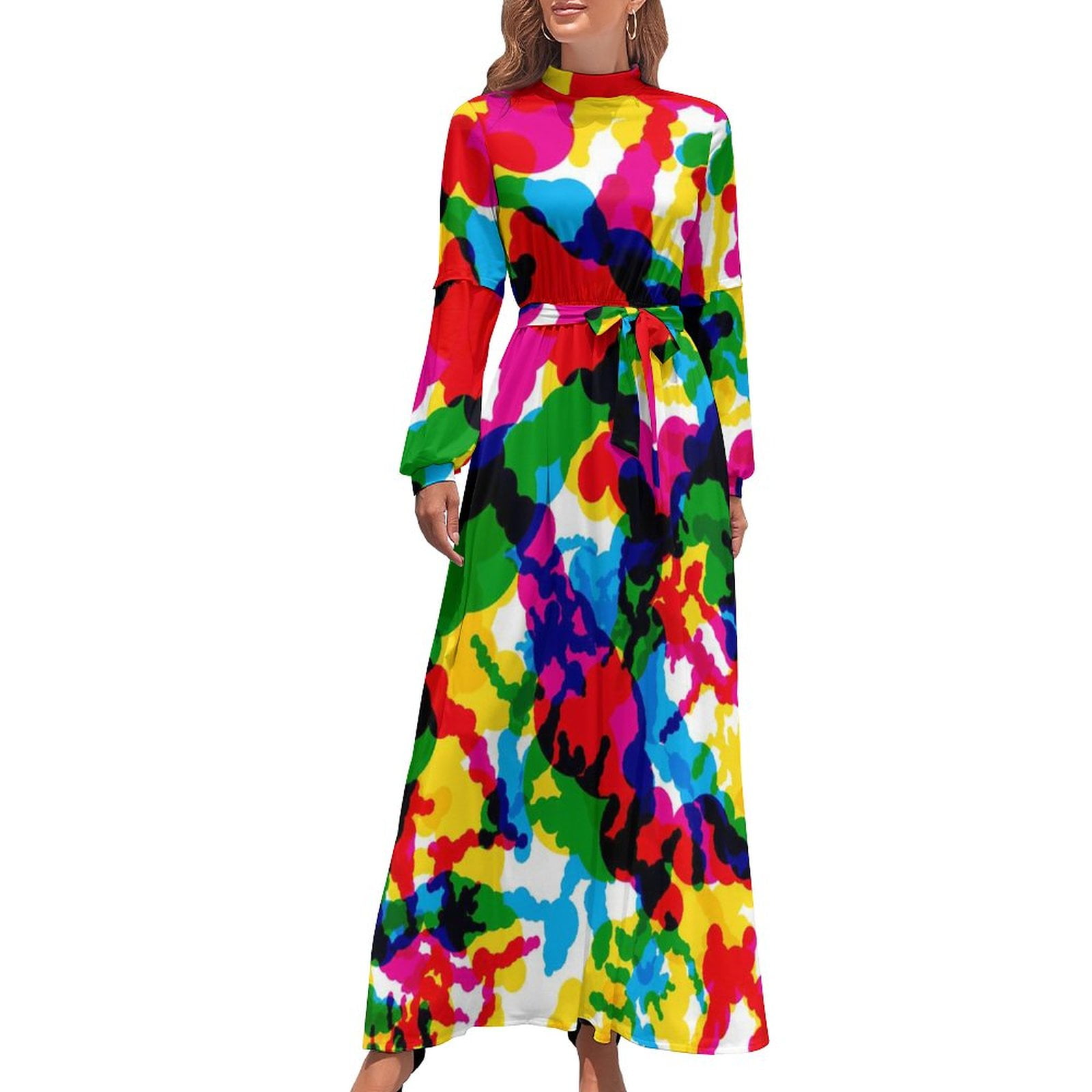 LGBT Dress Gay Pride Flag Print Simple Boho Beach Dresses Female Long ...