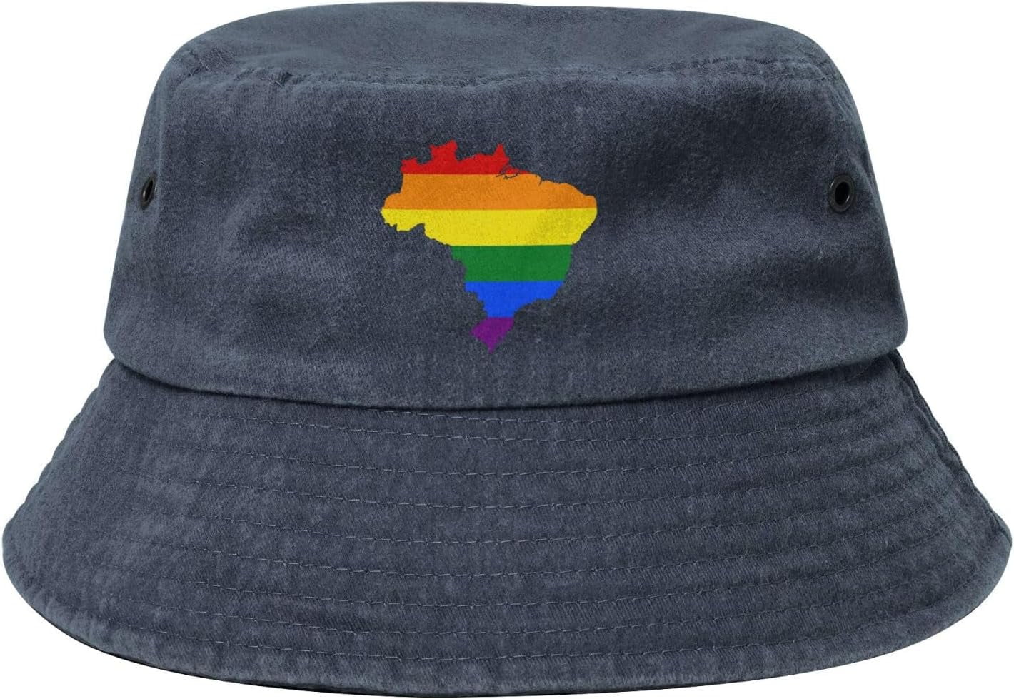 LGBT Flag Map of Brazil Bucket Hat for Women Men Outdoor Sun Hat Summer ...