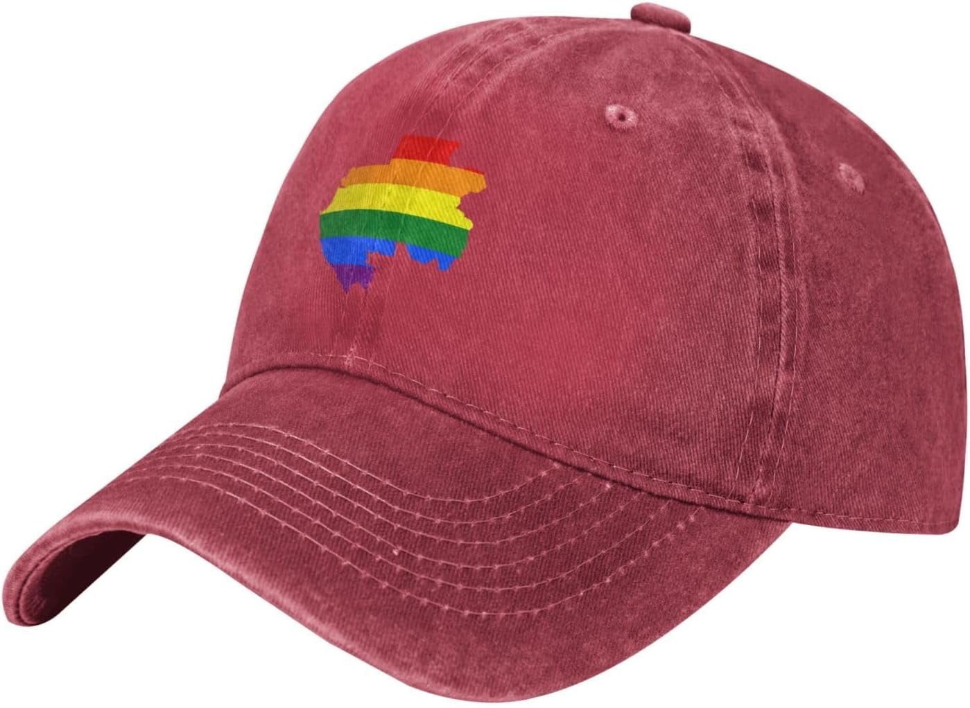 LGBT Flag Map of Gabon Baseball Cap Women Men Hat Vintage Trucker Sun ...