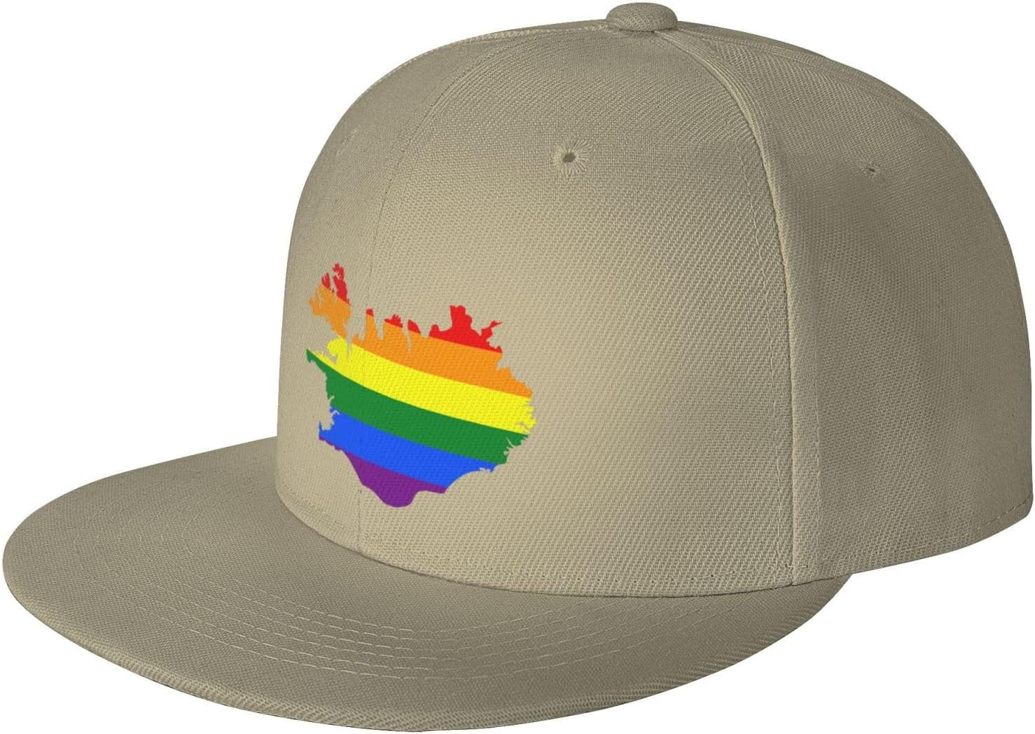 LGBT Flag Map of Iceland Snapback Hats for Men Women Baseball Cap ...
