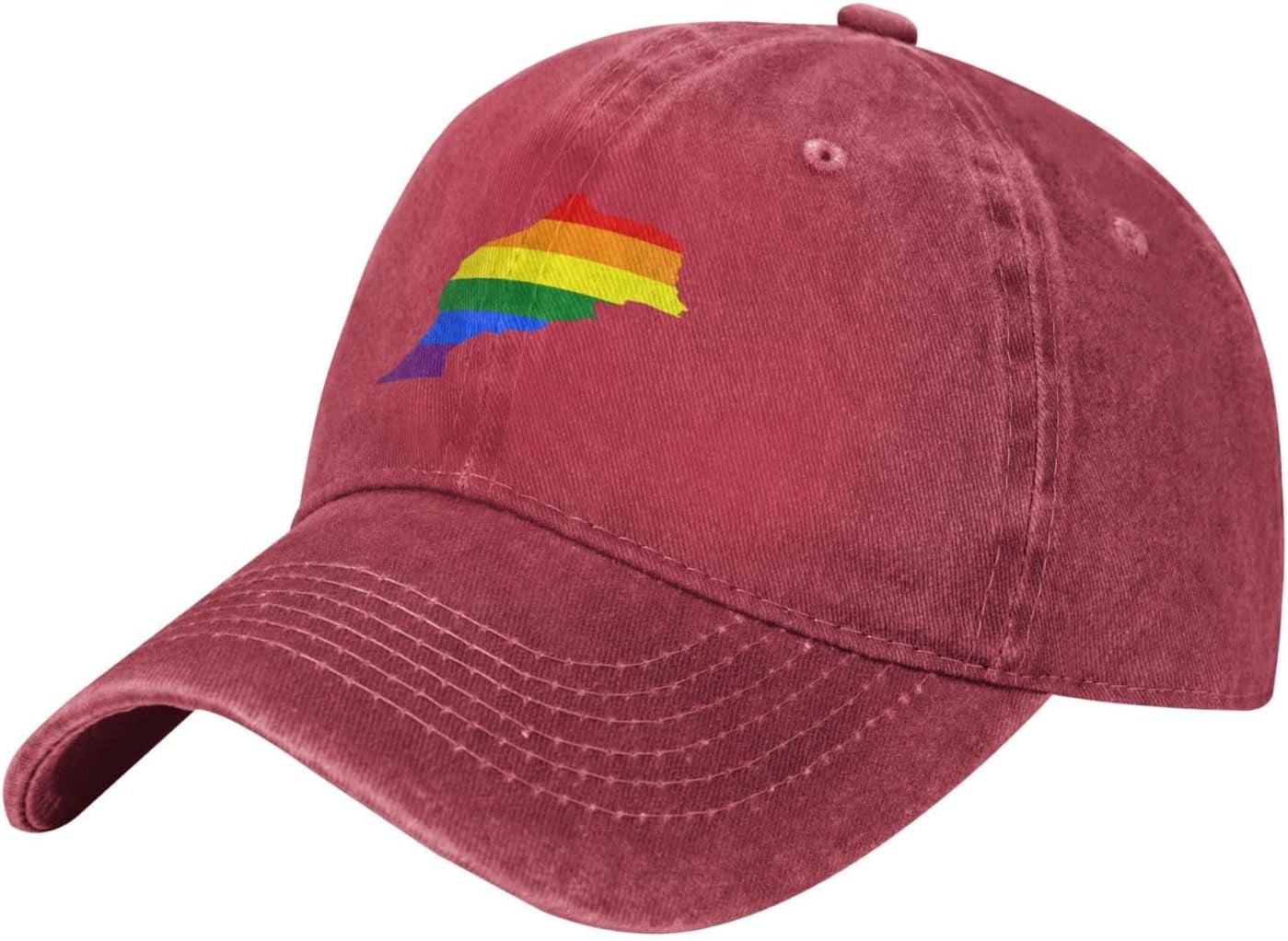 LGBT Flag Map of Morocco Baseball Cap Women Men Hat Vintage Trucker Sun ...