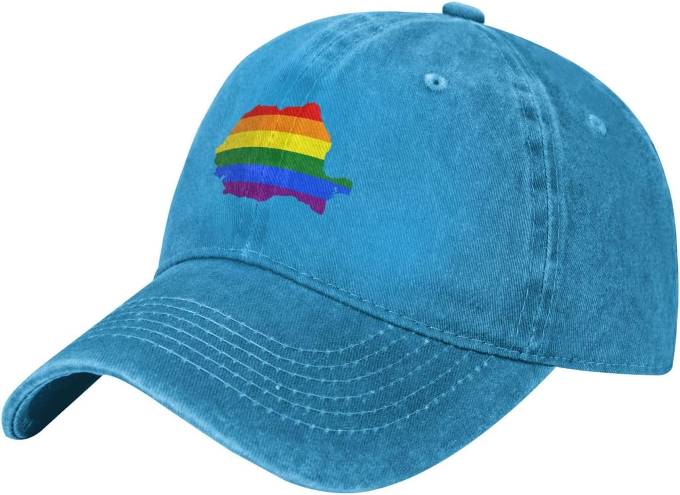 LGBT Flag Map of Romania Baseball Cap Women Men Hat Vintage Trucker Sun ...