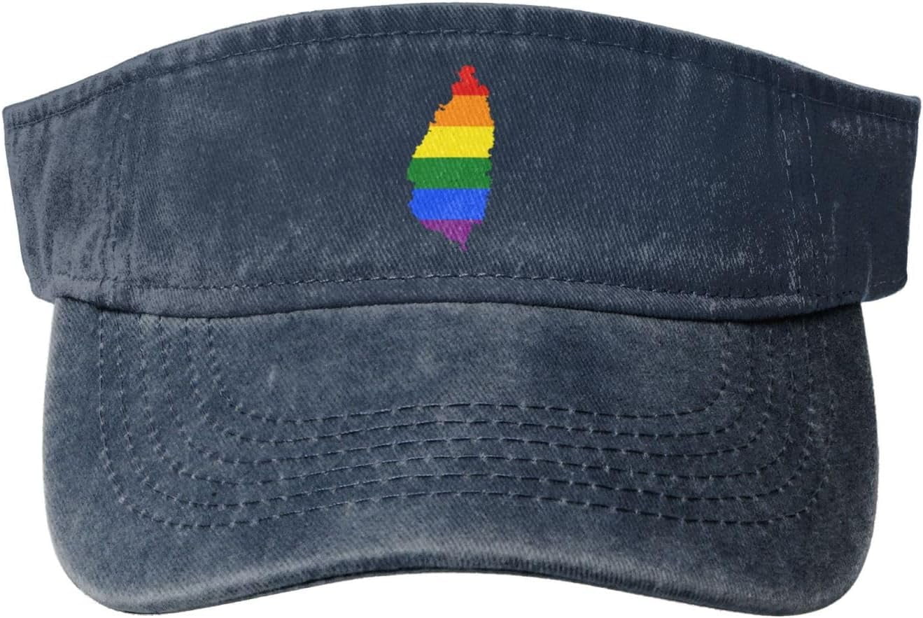 LGBT Flag Map of SaintLucia Sun Visor Hats for Women Men Sun Hat Cotton ...