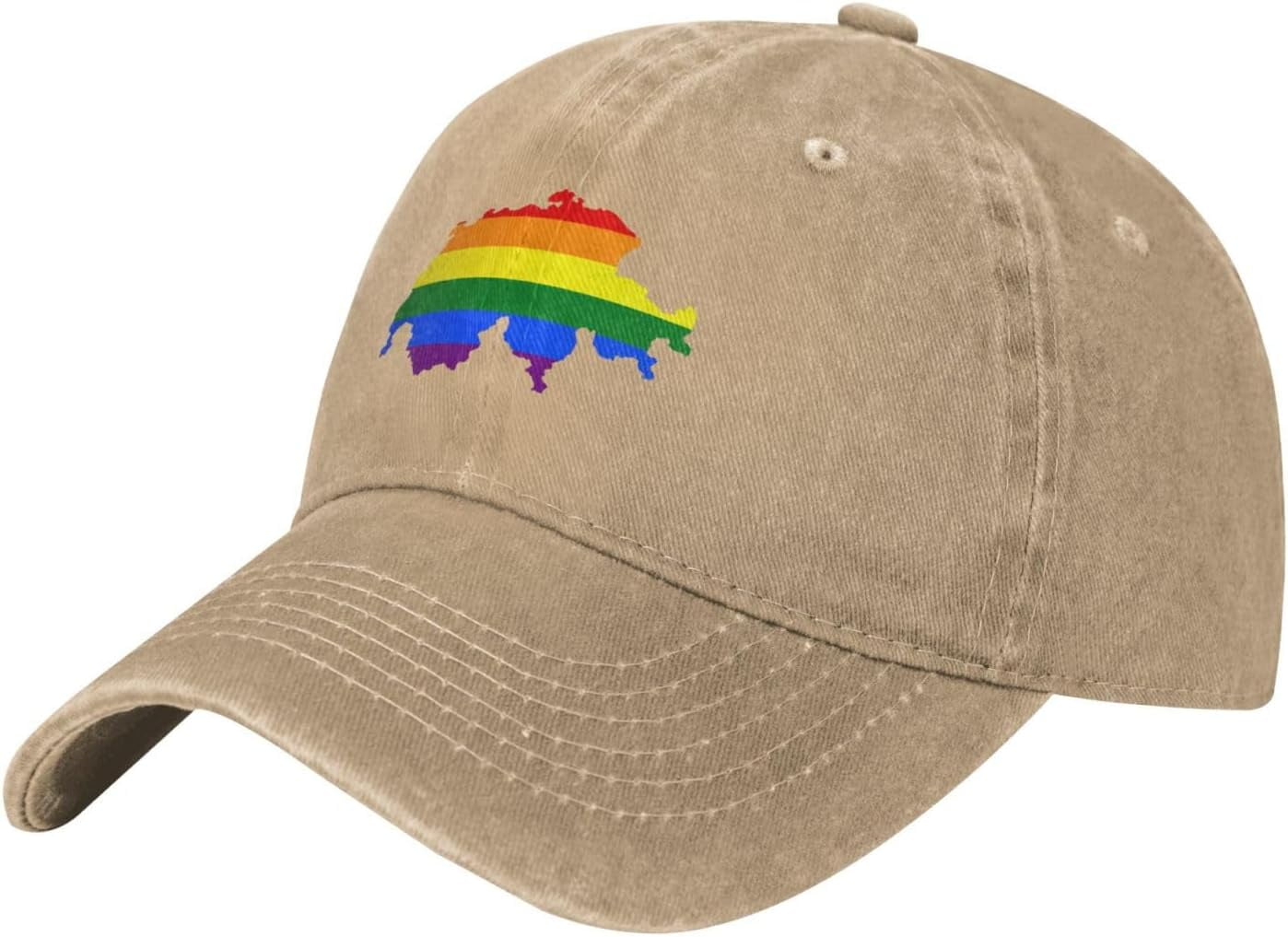 LGBT Flag Map of Switzerland Baseball Cap Women Men Hat Vintage Trucker ...