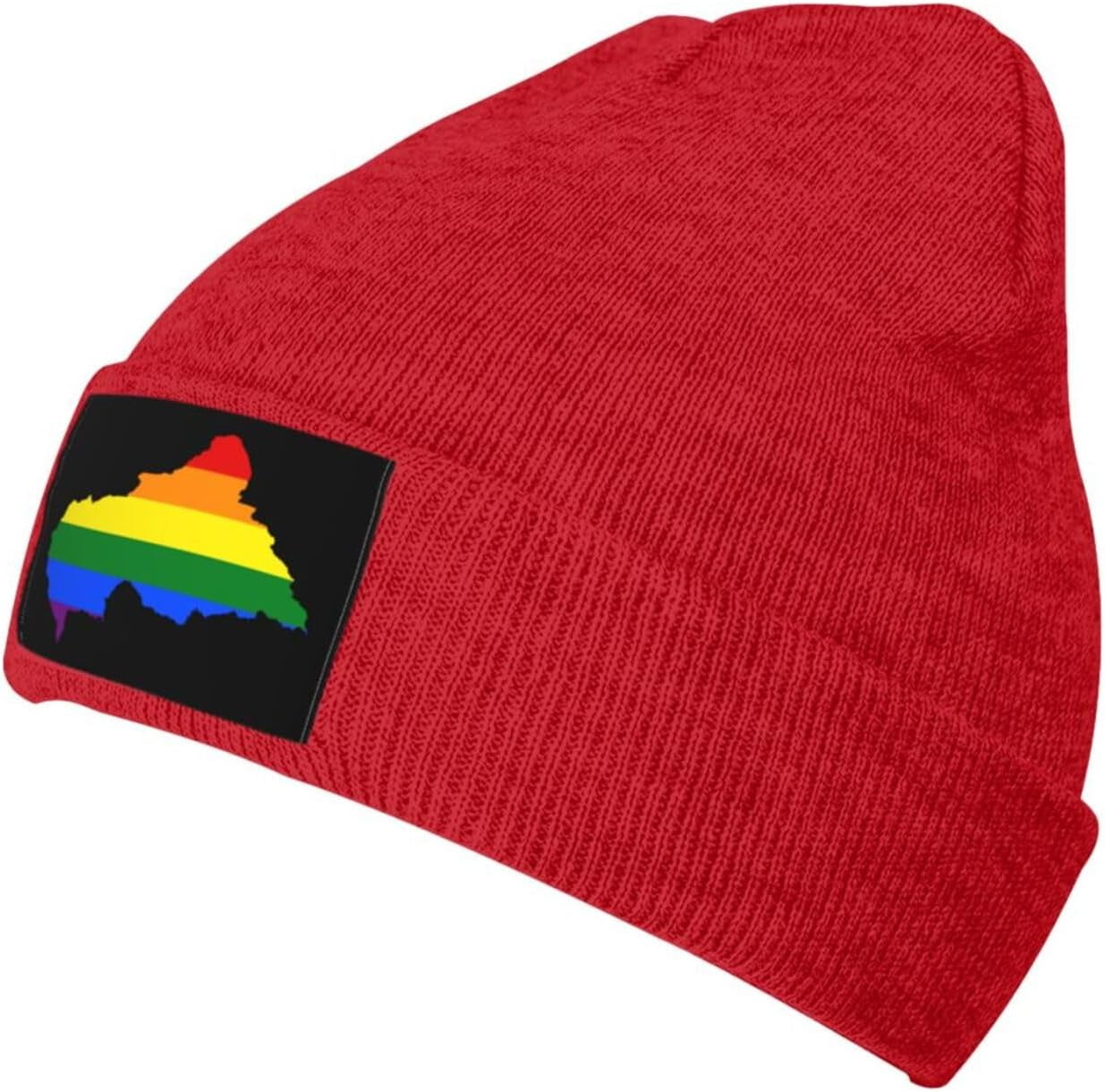LGBT Flag Map of The Central African Republic Beanie Hat for Men Women ...