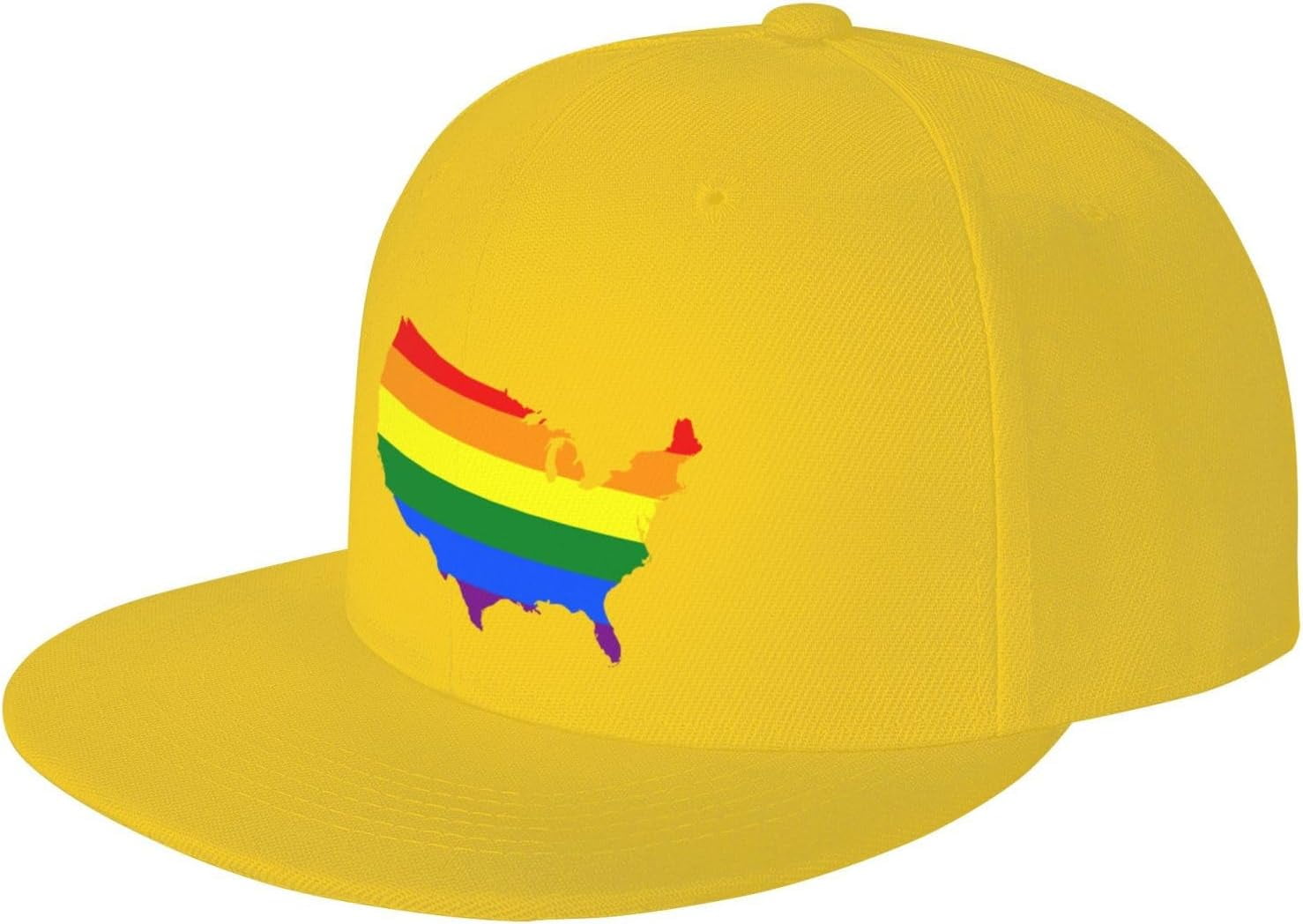 LGBT Flag Map of The United States of America Snapback Hats for Men ...