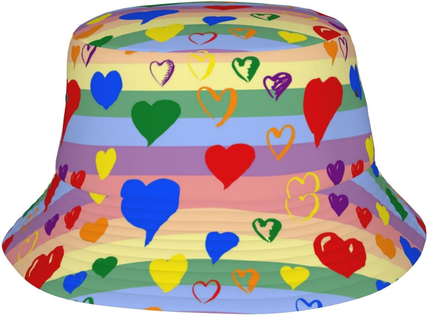 LGBT Gay Pride Bucket Hat Wide Brim Sun Protection Hat Summer Rainbow ...