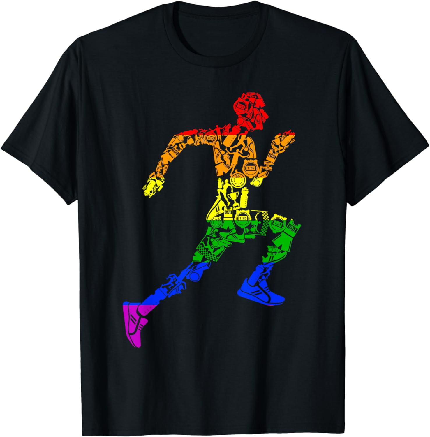 LGBT Gay Pride Rainbow Flag Gift - Running Gear Runner T-Shirt ...