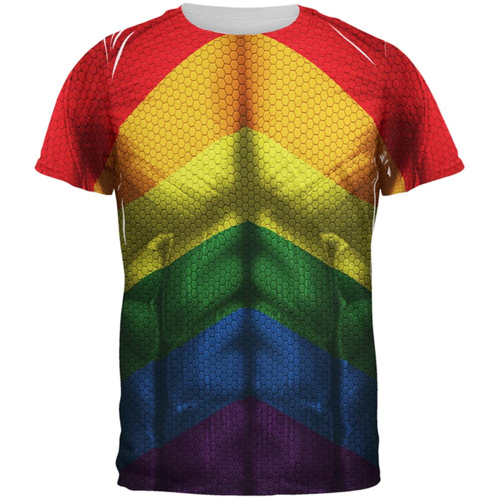 LGBT Gay Pride Superhero Costume All Over Mens T Shirt Multi SM ...