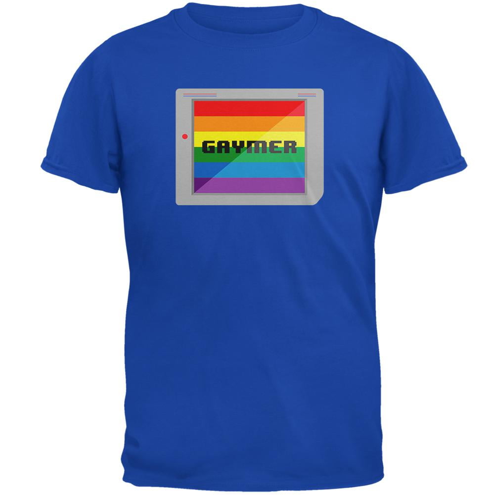 LGBT Halloween Handheld Gamer Gaymer Costume Mens T Shirt Royal 3X-LG ...