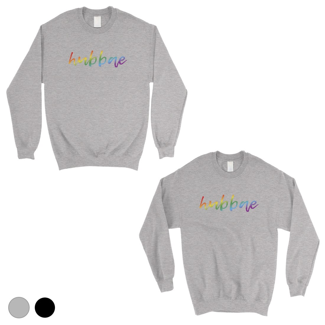 LGBT Hubbae Hubbae Rainbow Grey Matching Couple SweatShirts - Walmart.com