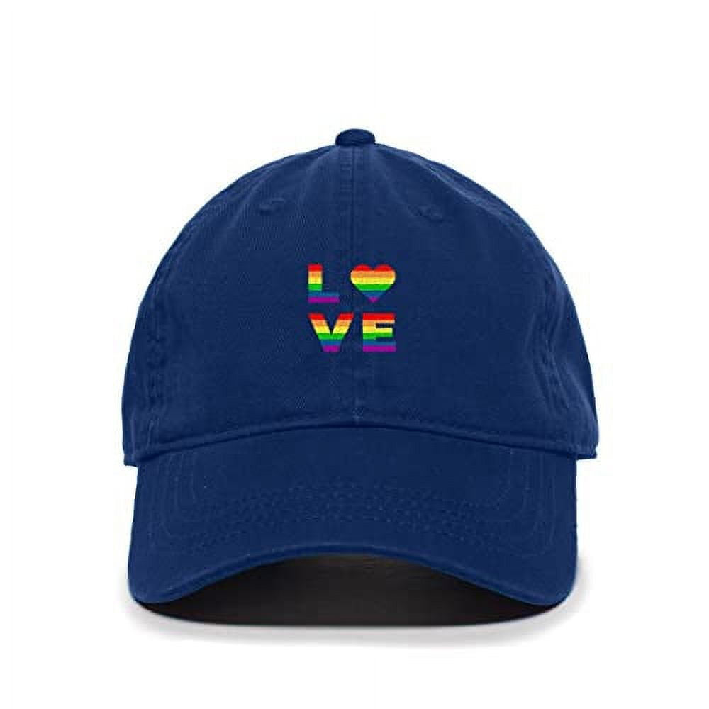 LGBT Love Baseball Cap Embroidered Cotton Adjustable Dad Hat Royal Blue ...