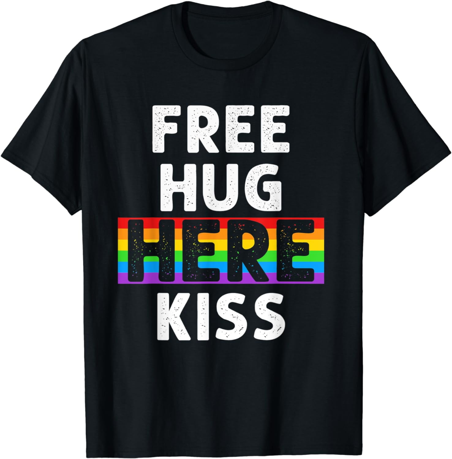 LGBT Love Pride Parade Rainbow Hugs Here T-Shirt - Walmart.com