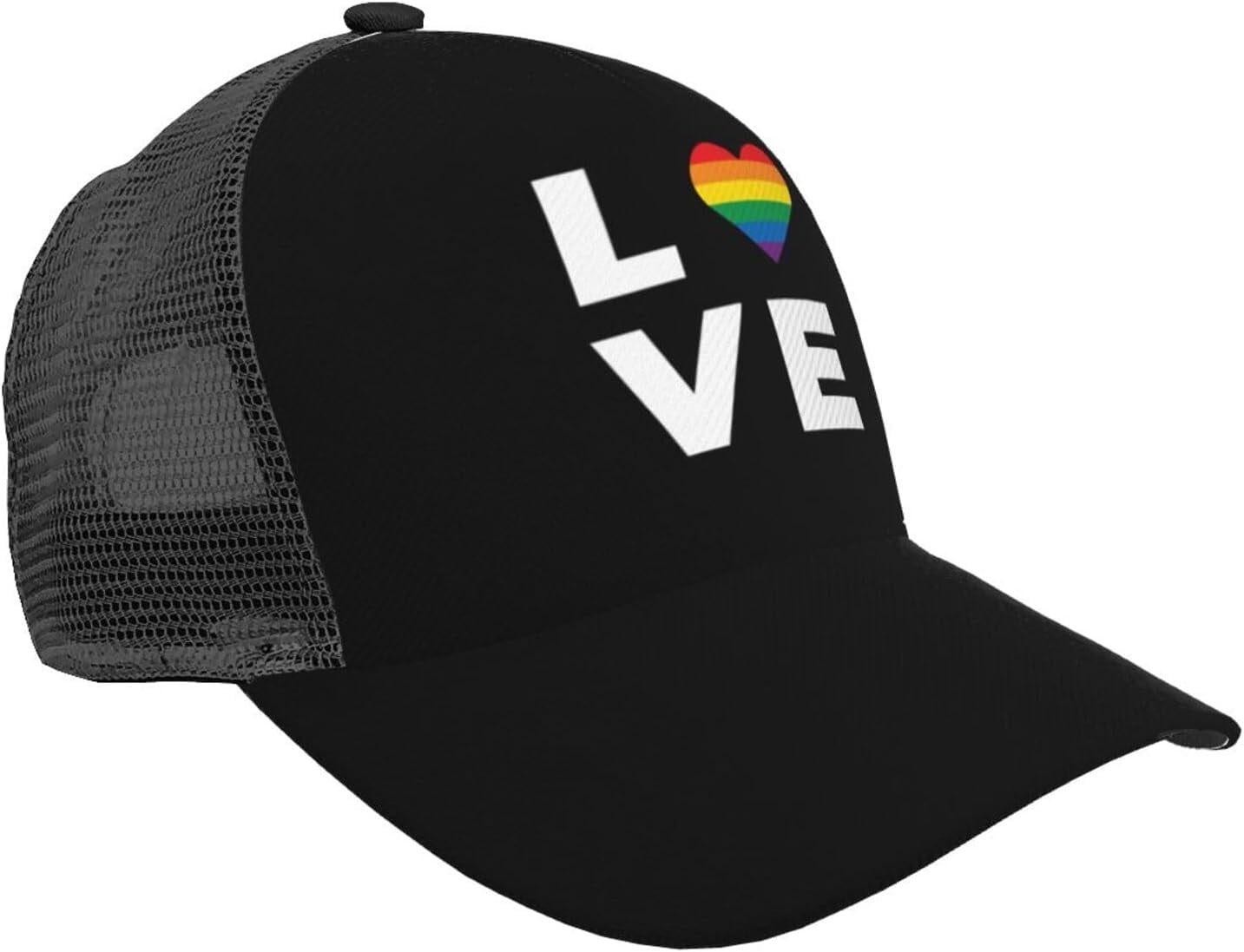 LGBT Love Rainbow Mesh Hat Adjustable Curved Brim Baseball Cap Unisex ...