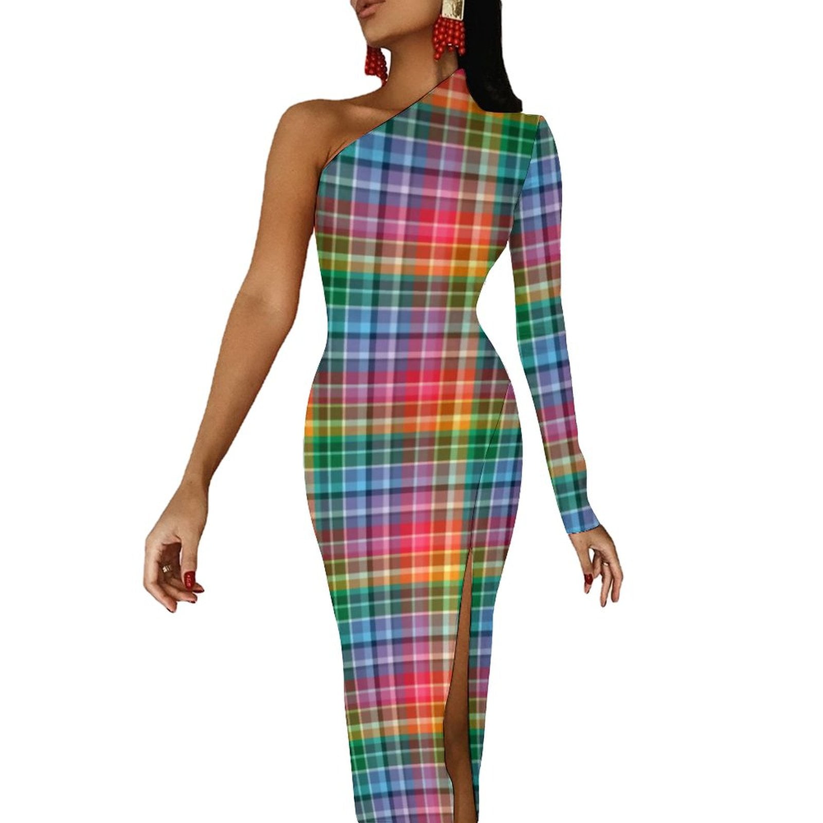 LGBT Maxi Dress Long Sleeve Gay Pride Flag Aesthetic Bodycon Dresses ...