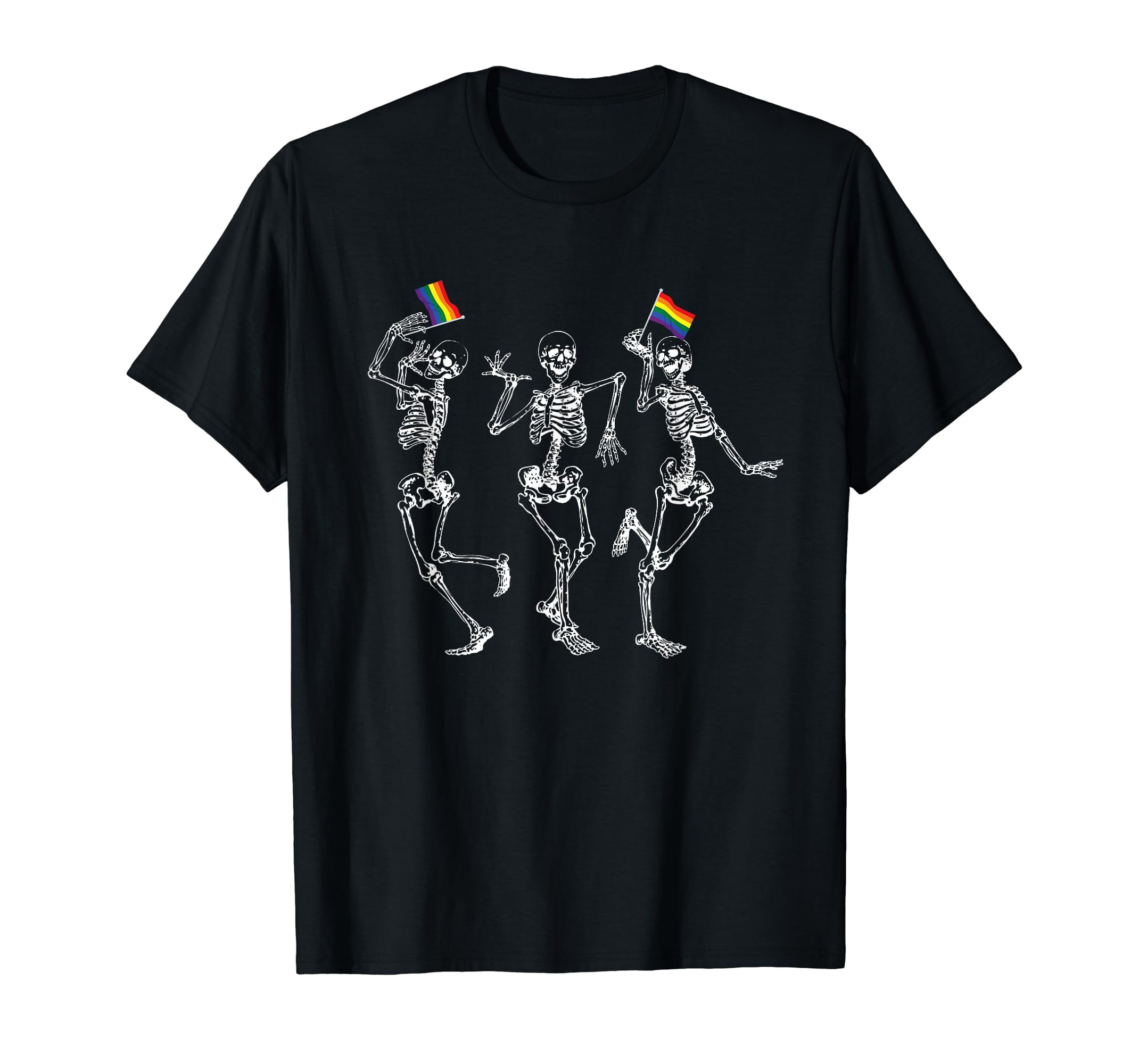 LGBT Party Dancing Skeletons Rainbow Flag Gay Pride Costume T-Shirt ...