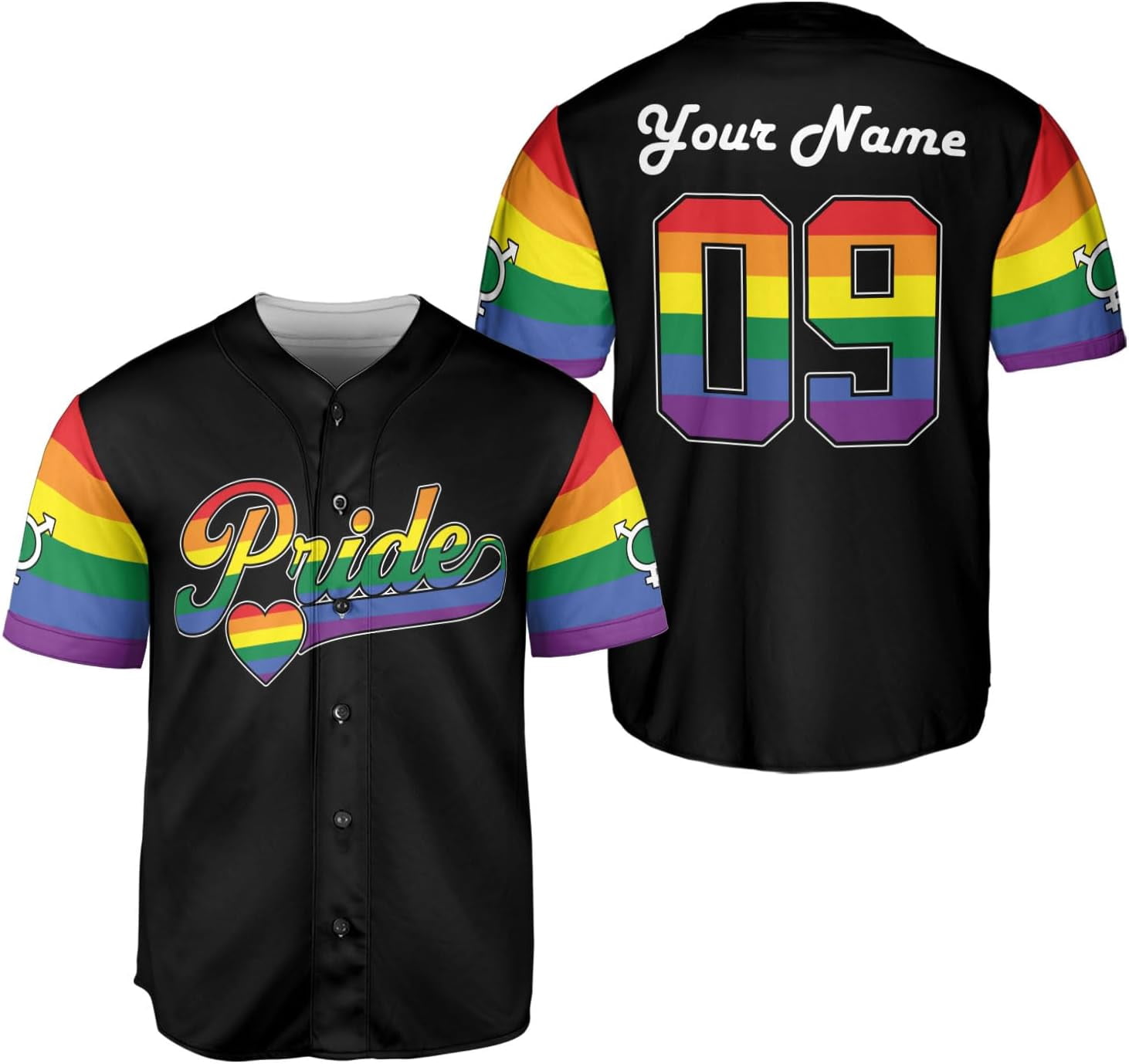 LGBT Pride Baseball Jersey Custom Rainbow Custom Shirt Month Love is ...