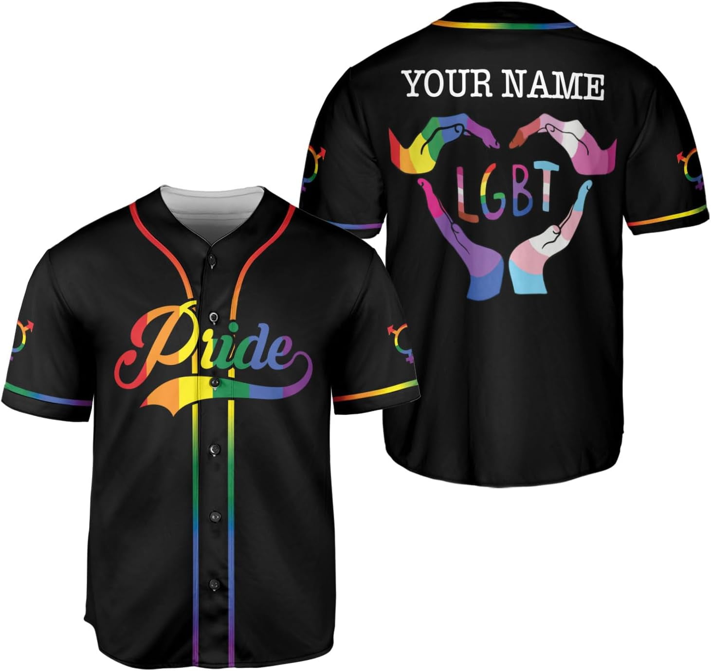 LGBT Pride Baseball Jersey Custom Rainbow Custom Shirt Month Love is ...