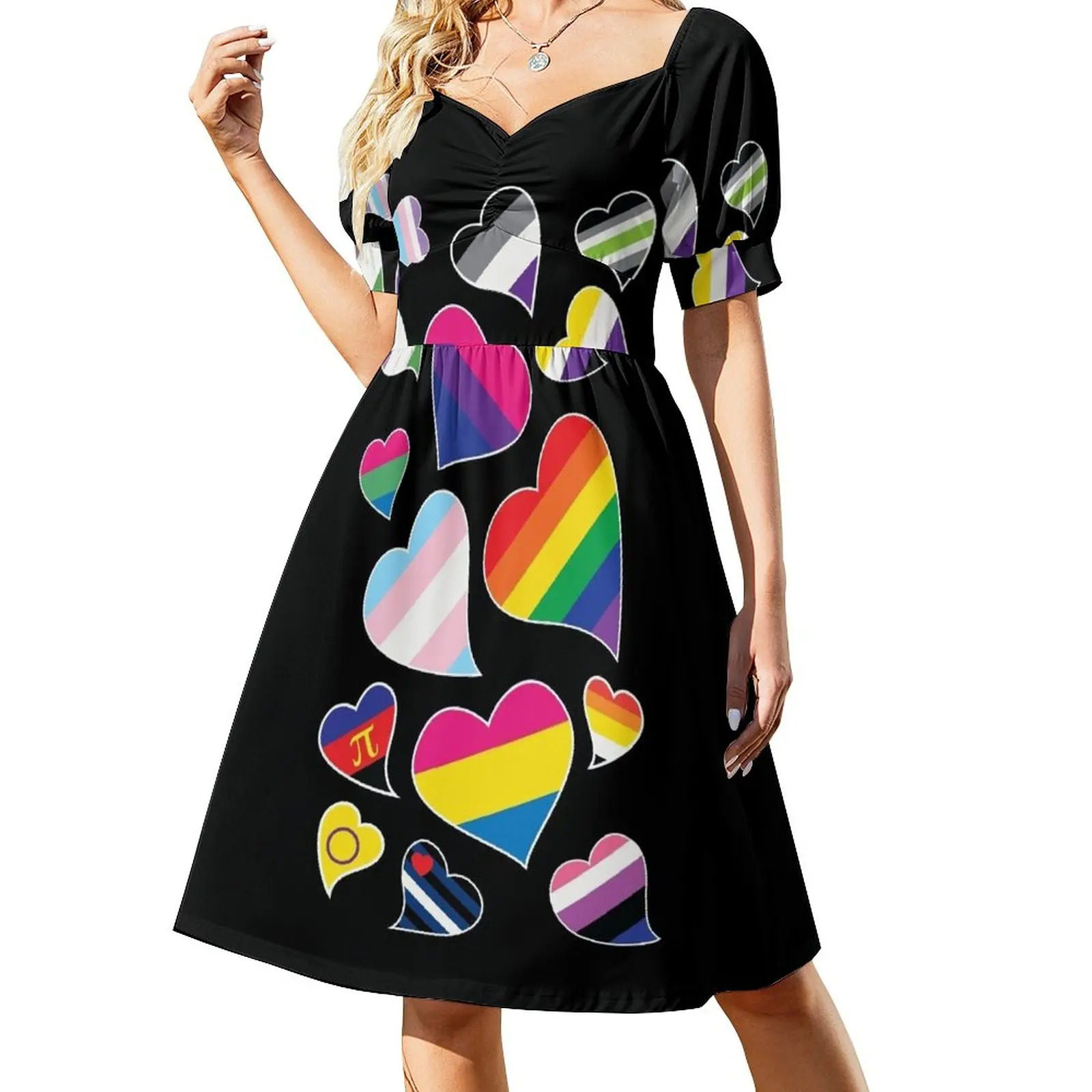 LGBT Pride Flag Hearts Sleeveless Dress womens dress summer dresses ...