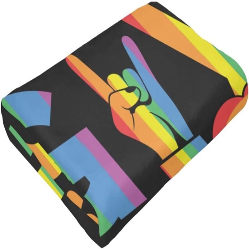 LGBT Pride Flannel Throw Blanket – "Being Gay Is Like Glitter" Rainbow ...