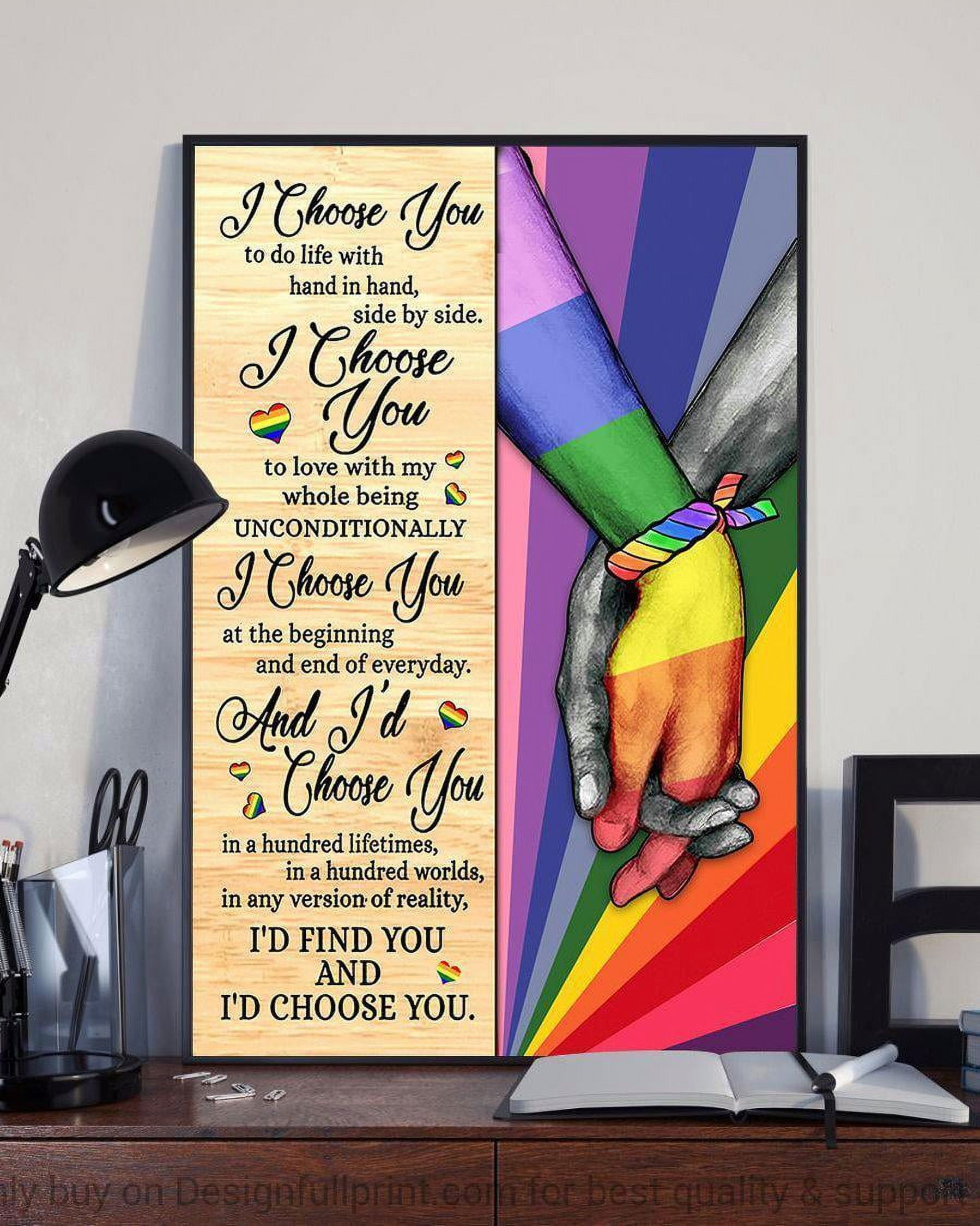 LGBT Pride LGBT Love I Choose You LGBT Couple Canvas Art and Poster HG ...