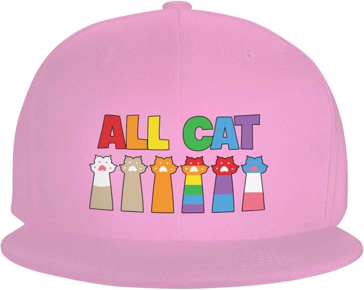 LGBT Pride Month Hat Cat LGBT Pride Diversity Flat Bill Brim Hat Gay ...