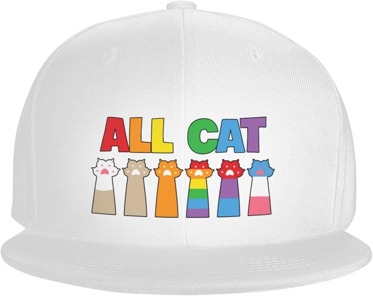 LGBT Pride Month Hat Cat LGBT Pride Diversity Flat Bill Brim Hat Gay ...