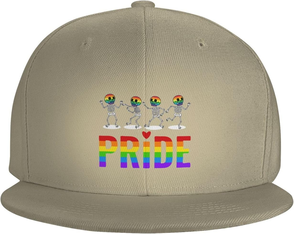 LGBT Pride Month Hat Cute Skeleton Flat Bill Brim Hat Gay Pride Lesbian ...