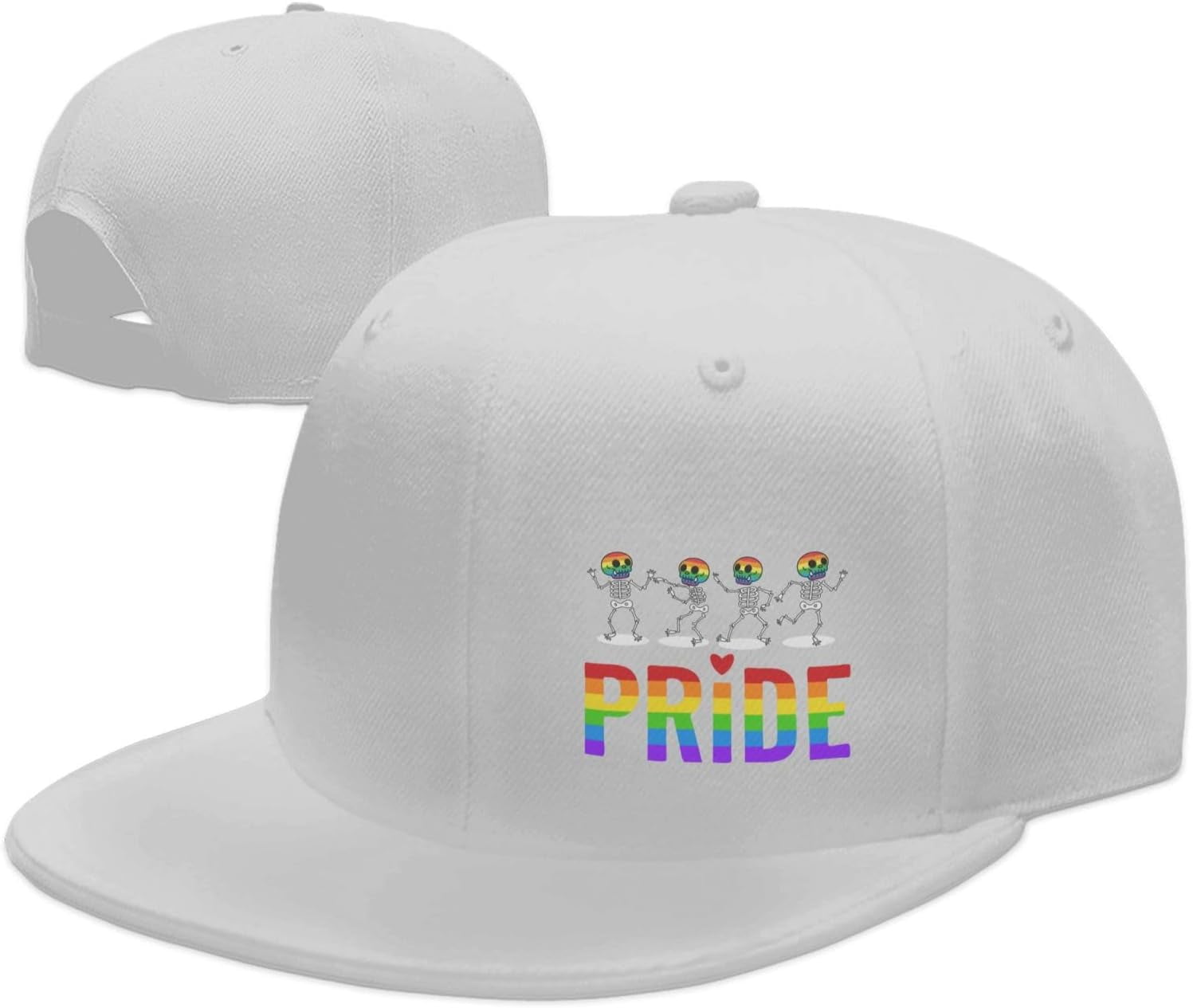 LGBT Pride Month Hat Cute Skeleton Flat Bill Brim Hat Gay Pride Lesbian ...