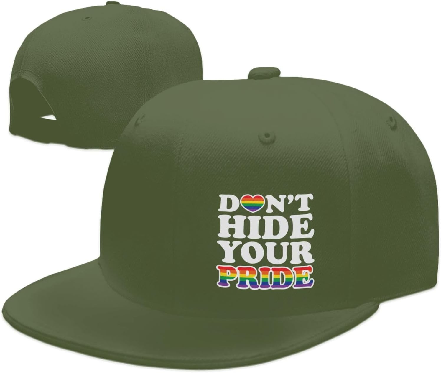LGBT Pride Month Hat Don't Hide Your Pride Flat Bill Brim Hat Gay Pride ...