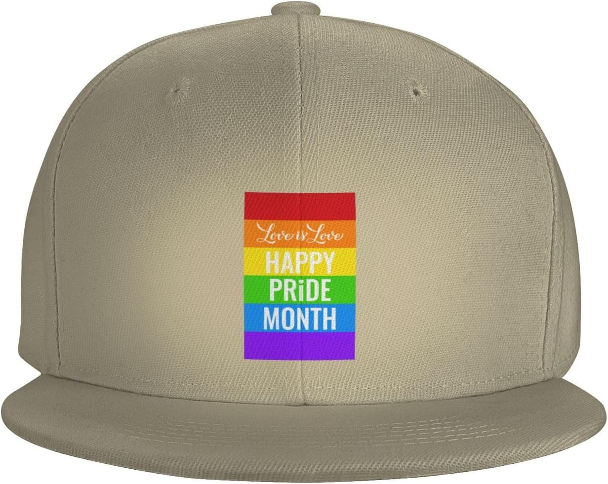 LGBT Pride Month Hat Happy Pride Month Flat Bill Brim Hat Gay Pride ...