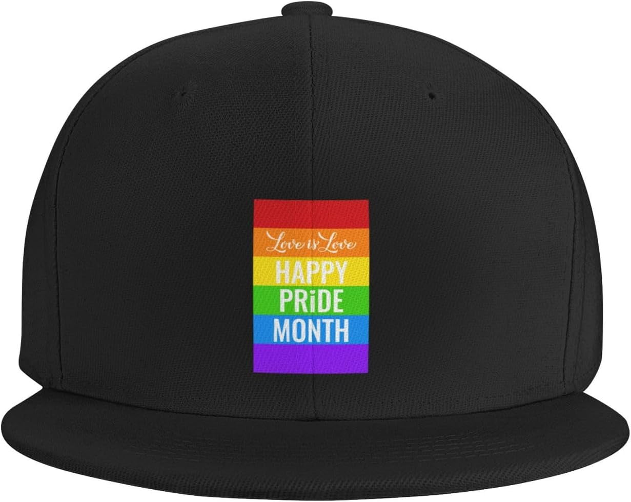 LGBT Pride Month Hat Happy Pride Month Flat Bill Brim Hat Gay Pride ...
