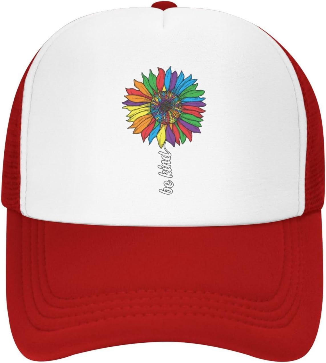 LGBT Pride Month Mesh Hat Be Kind Rainbow Sunflower Trucker Hat Gay ...
